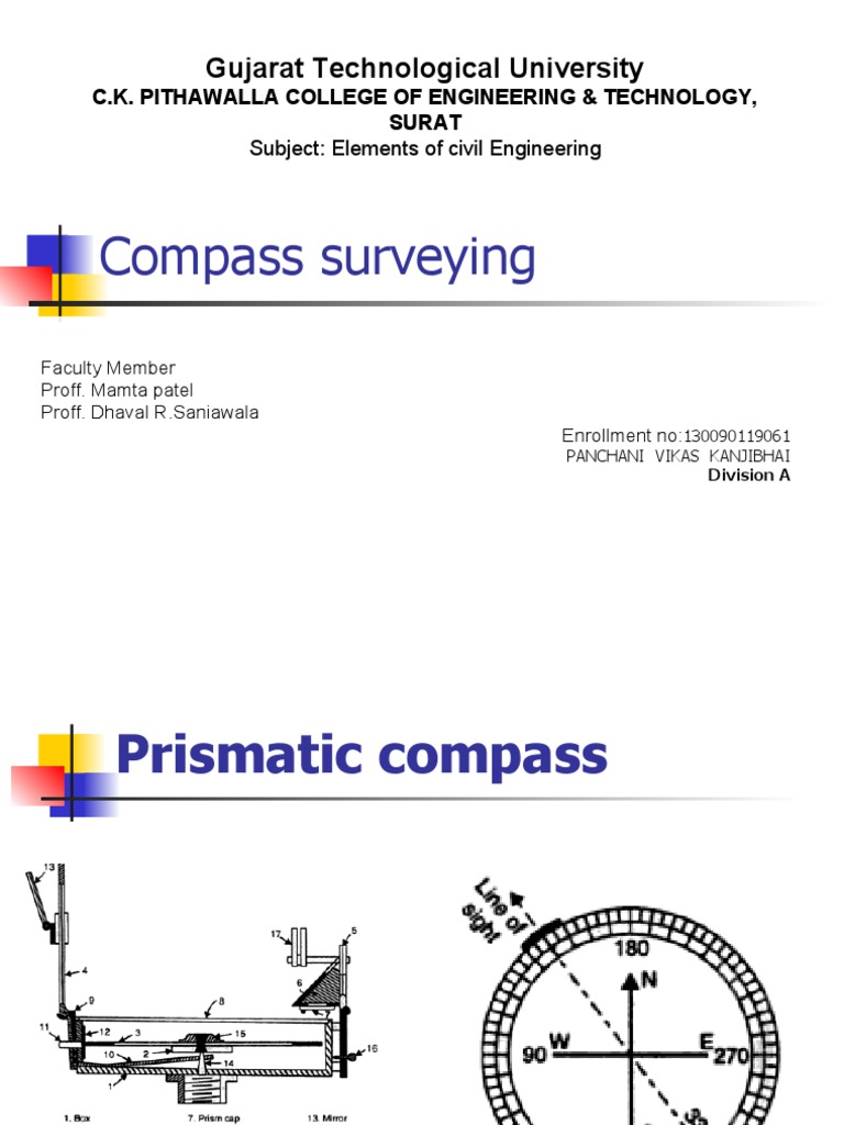 Compass Surveying: Gujarat Technological University | PDF | Compass | Angle