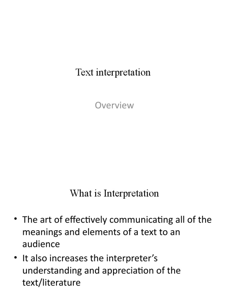 Text Interpretation | PDF