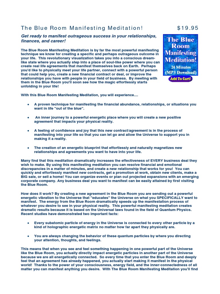 The Blue Room Manifesting Meditation: A Powerful Visualization Technique for Effortlessly ...