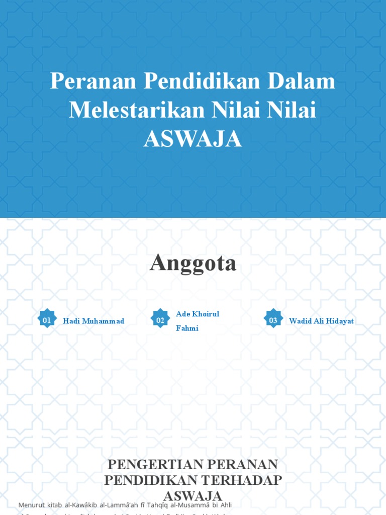Peranan Pendidikan Dalam Melestarikan Nilai Nilai ASWAJA | PDF
