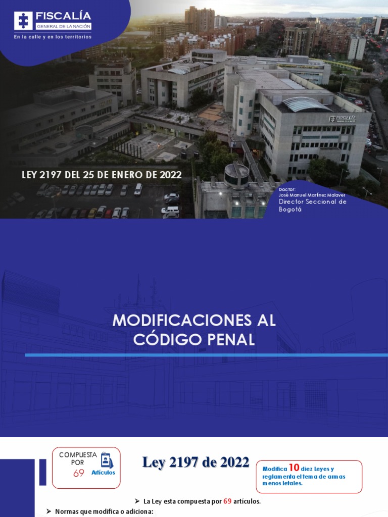 Presentacion Ley 2197 De 2022 Pdf Proyectiles Derecho Penal