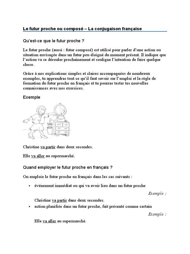 Conjugaison du futur proche en français | PDF | Verbe | Nombre grammatical