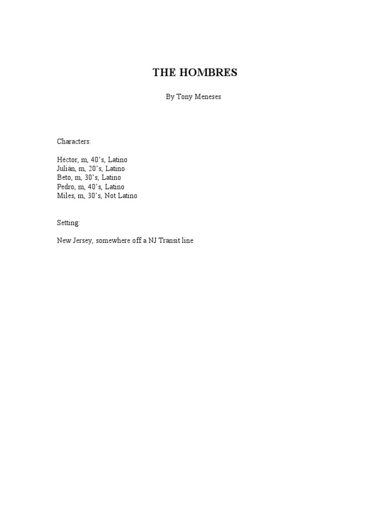 HOMBRES, THE - Tony Meneses | PDF | Hector