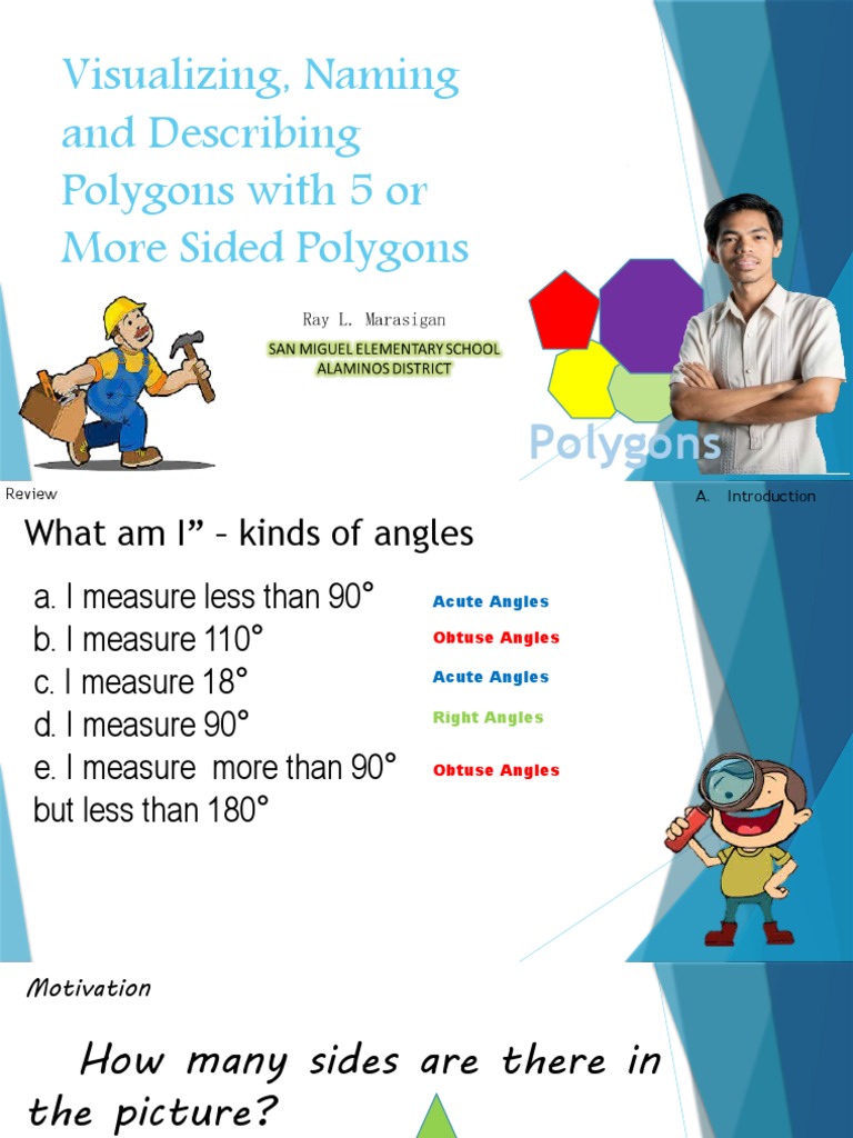 COT MATH 5 Visualizing, Naming and Describing Polygons With 5 or More Sided | PDF