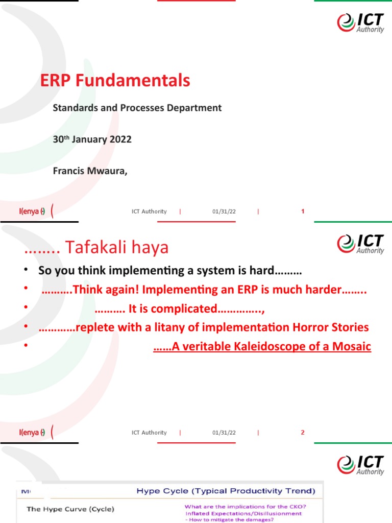 ERP Fundamentals: Standards and Processes Department 30 January 2022 ...