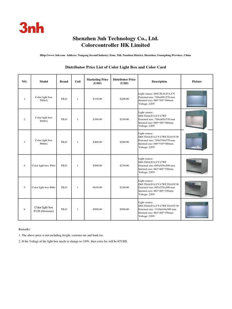 2019 Color Light Box Price List | PDF | Economies | Business Economics