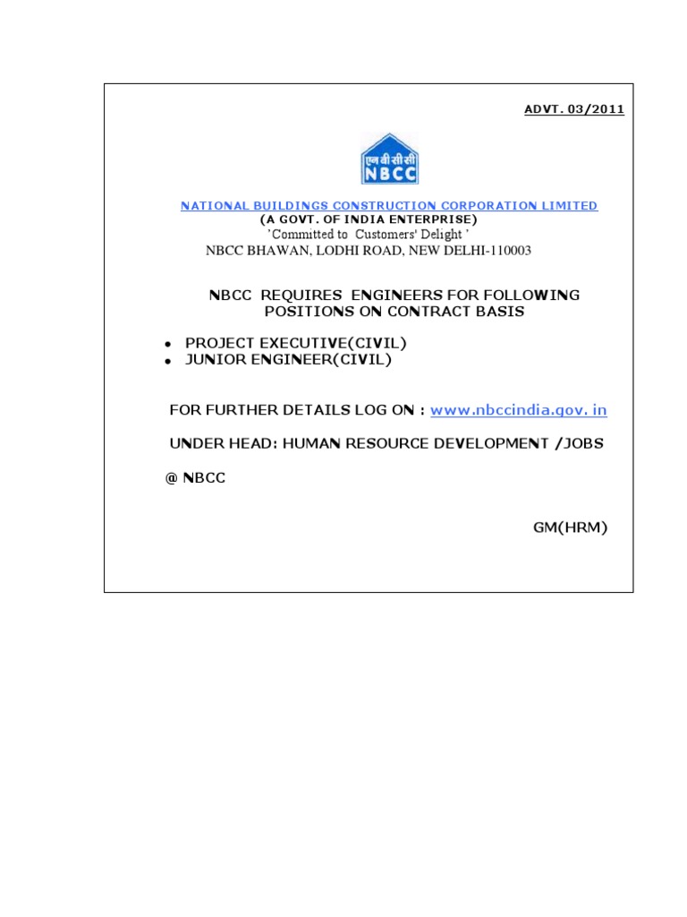 Advt. 03 2011 English | PDF | Government | Business