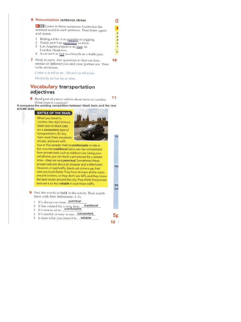 Lesson 3b Transportation Around Activities 6-9 | PDF