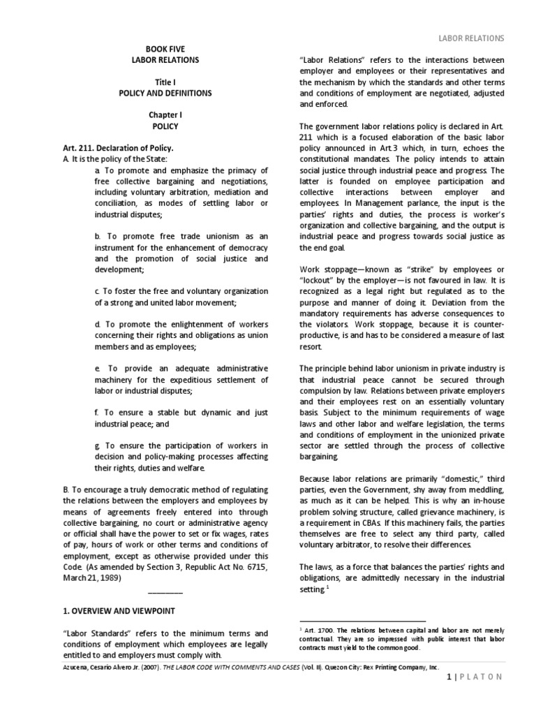 Labor Relations and Collective Bargaining | PDF