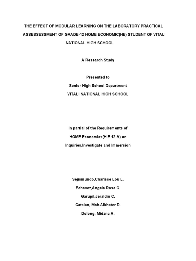 The Effect of Modular Learning On The Laboratory Practical | PDF ...