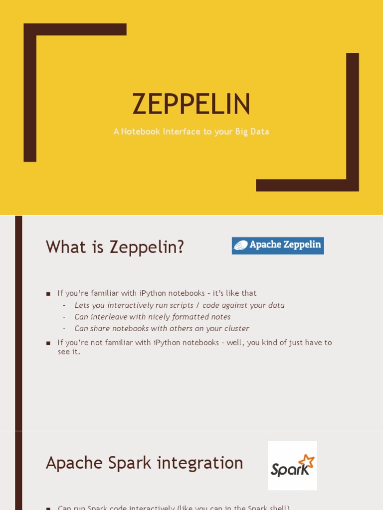 Zeppelin: A Notebook Interface To Your Big Data | PDF