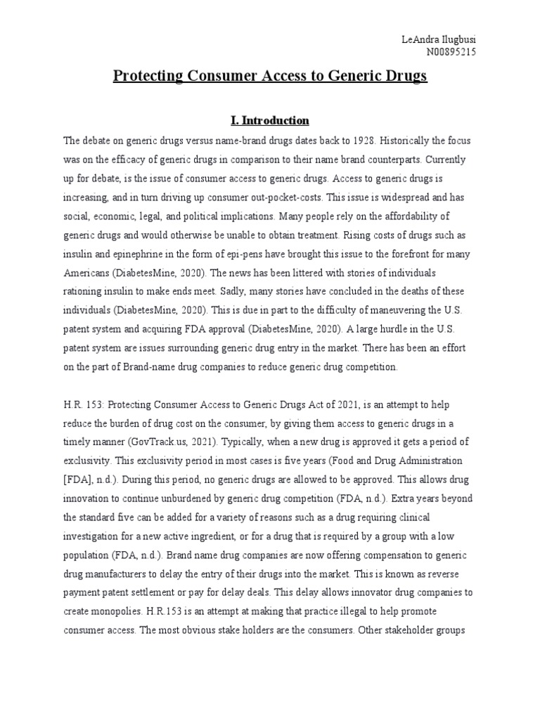 Policy Analysis | Download Free PDF | Generic Drug | Federal Trade ...