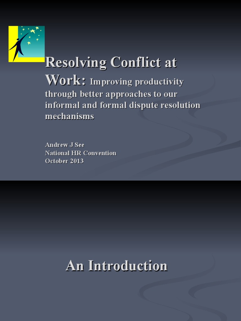 Resolving Conflict at Work Andrew J See | PDF | Employment ...