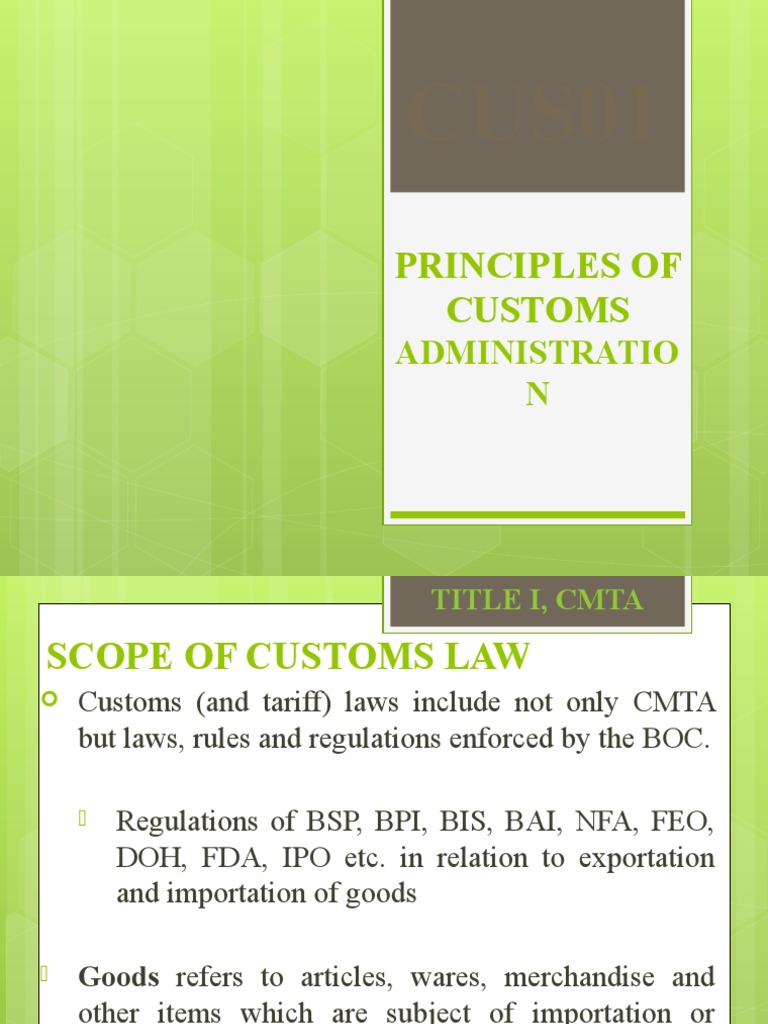 Principles of Customs: Administratio N | PDF | Customs | U.S ...