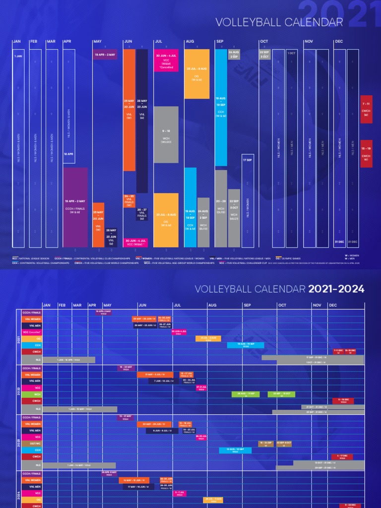 VB Calendar 2021-2024 | PDF | Volleyball | Sports