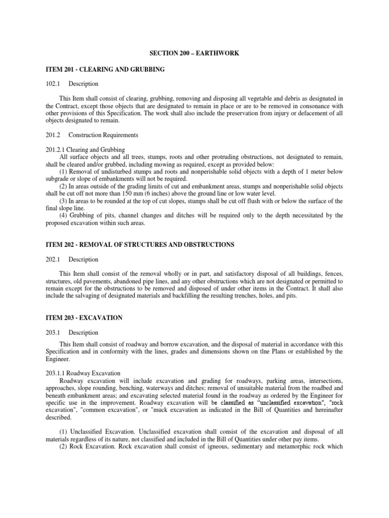 Specification - Earthworks | PDF | Road | Construction Aggregate