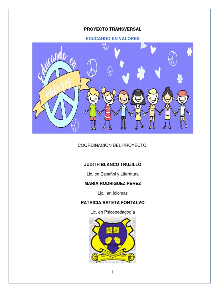 Proyecto Transversal Educando en Valores | PDF | Comunicación | Amistad