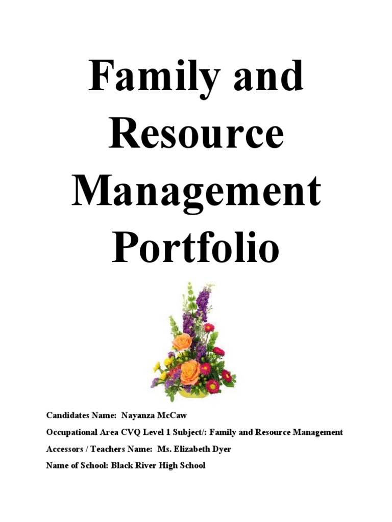 Family and Resource Management Portfolio | PDF