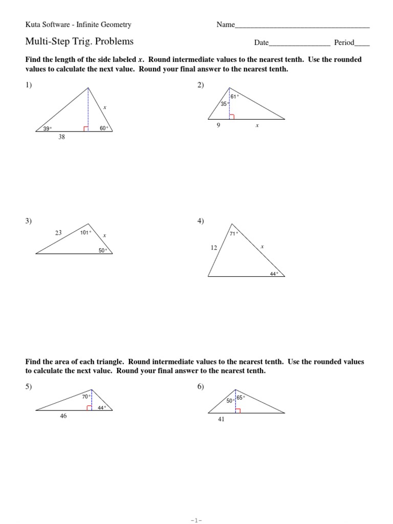 9 Multi Step Trig Problems | PDF | Geometry | Elementary Mathematics
