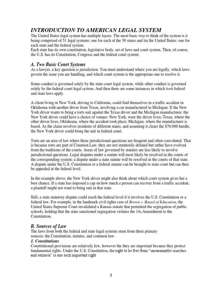 Introduction to US Legal Systems in 40 Characters | PDF | Precedent ...