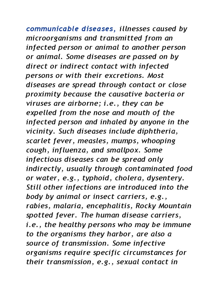 Communicable Diseases | PDF