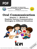 Oral Communication Module 9 1 | PDF | Communication | Human Communication