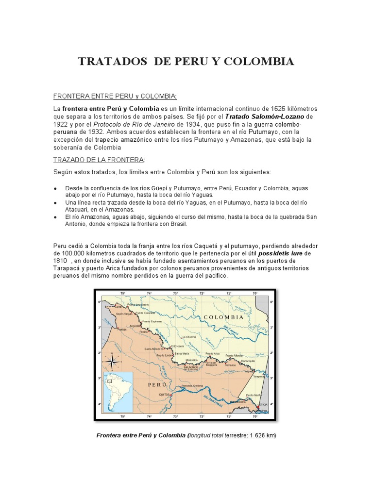 Linea Fronteriza de Peru y Colombia | Descargar gratis PDF | Perú ...