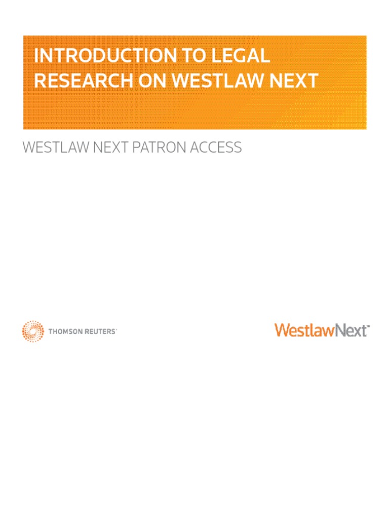 Introduction To Legal Research On Westlaw | PDF | United States Code ...
