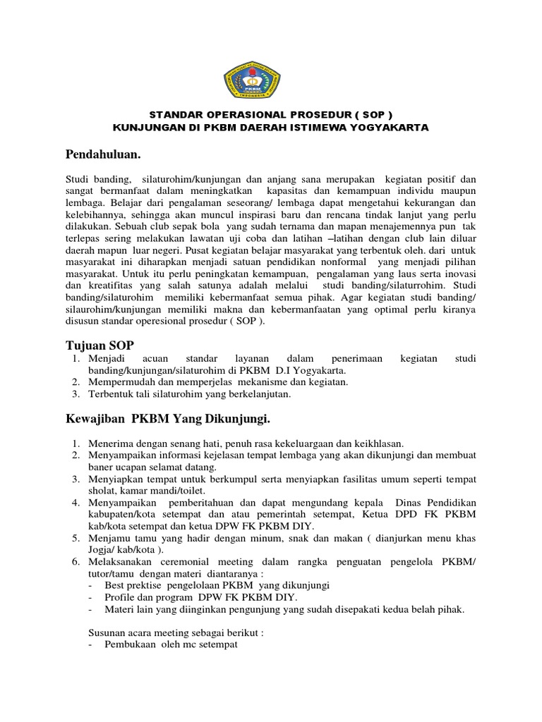 Sop Studi Banding 2021 | PDF