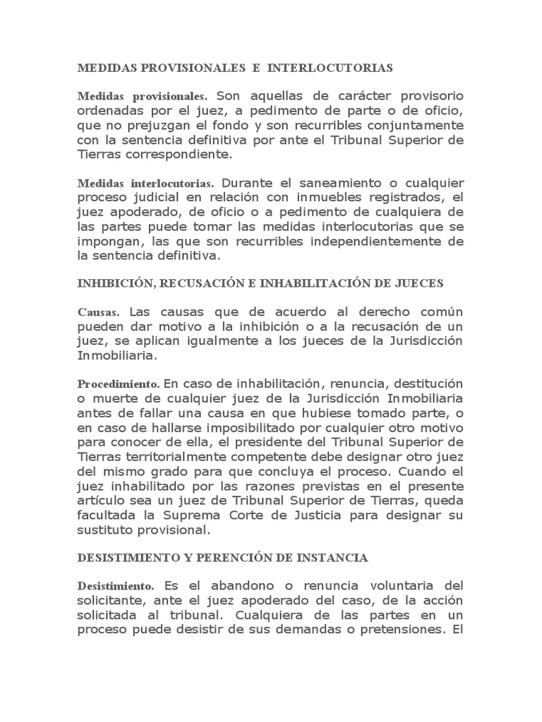 Medidas Provisionales e Interlocutorias | PDF | Juez | Jurisdicción