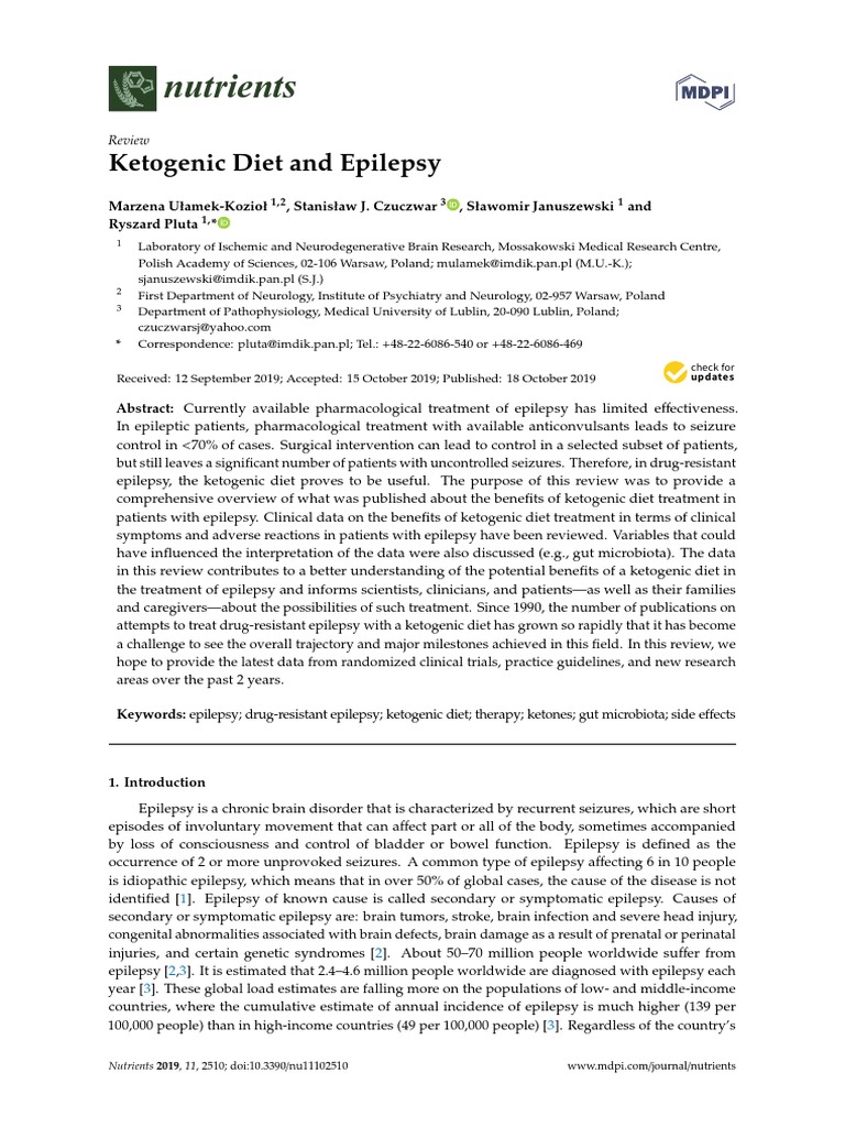 Ketogenic Diet and Epilepsy | PDF | Ketogenic Diet | Epilepsy