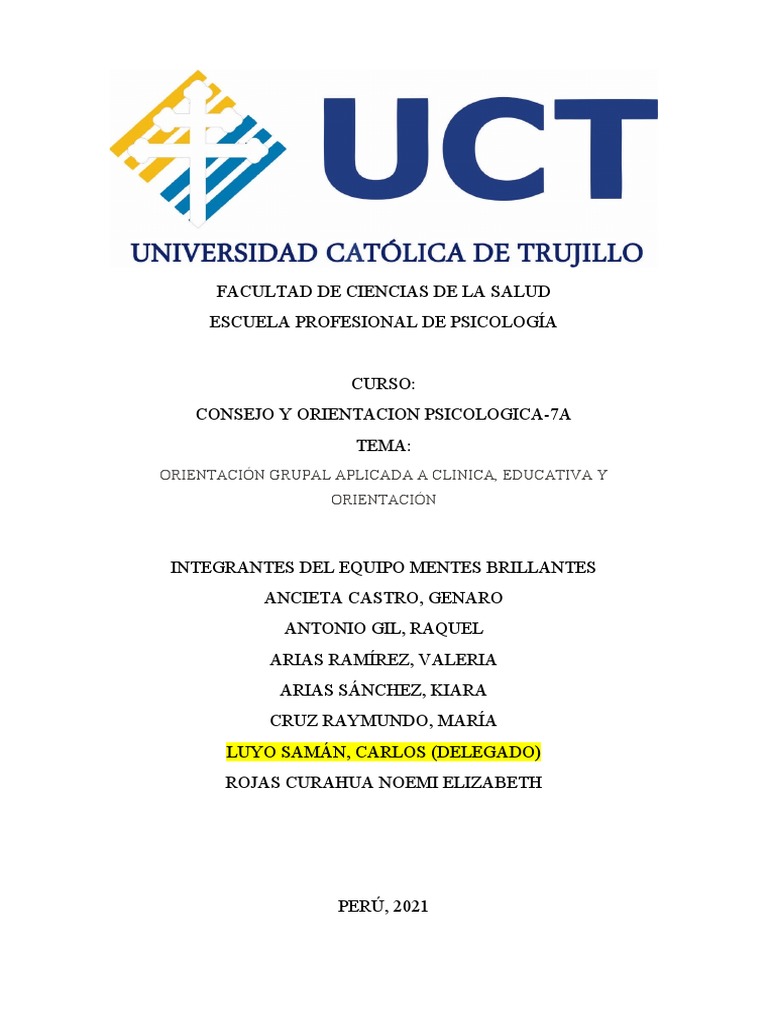 Orientación Grupal Aplicada A Clinica, Educativa y Orientación | PDF ...