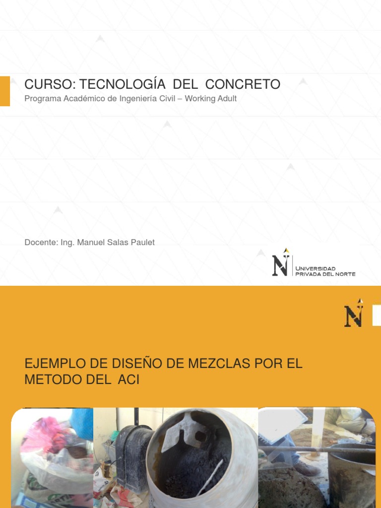 Ejemplo de Diseño de Mezclas Por El Metodo ACI | Descargar gratis PDF | Hormigón | Física ...