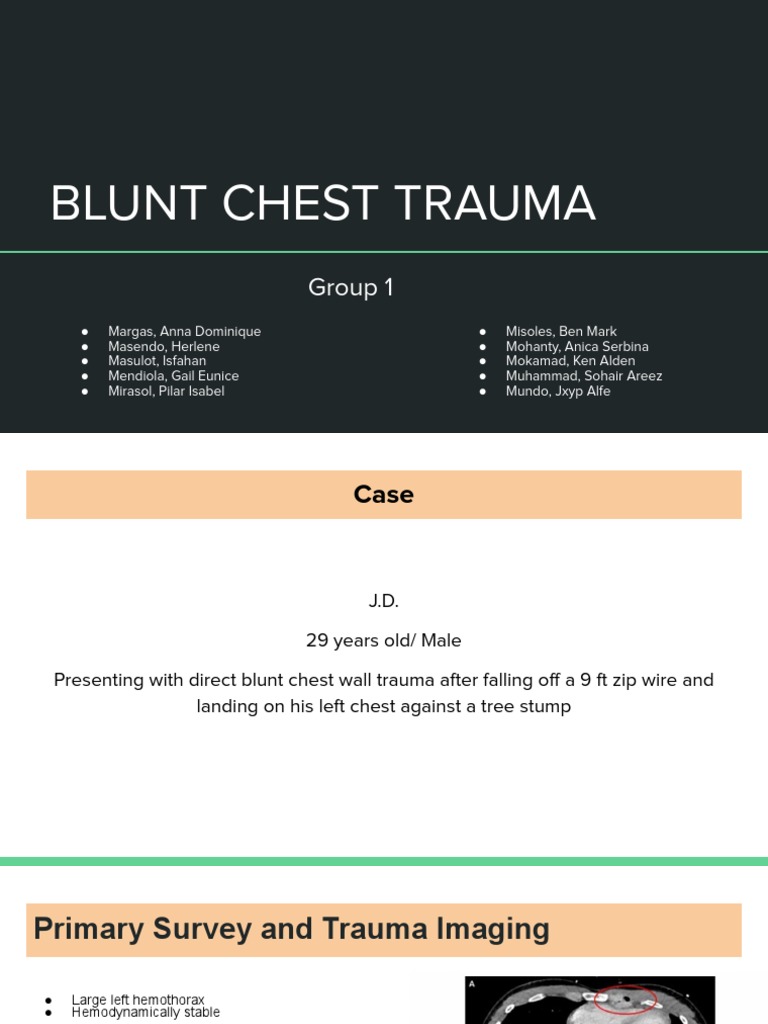 Blunt Chest Injury | PDF | Heart | Thorax