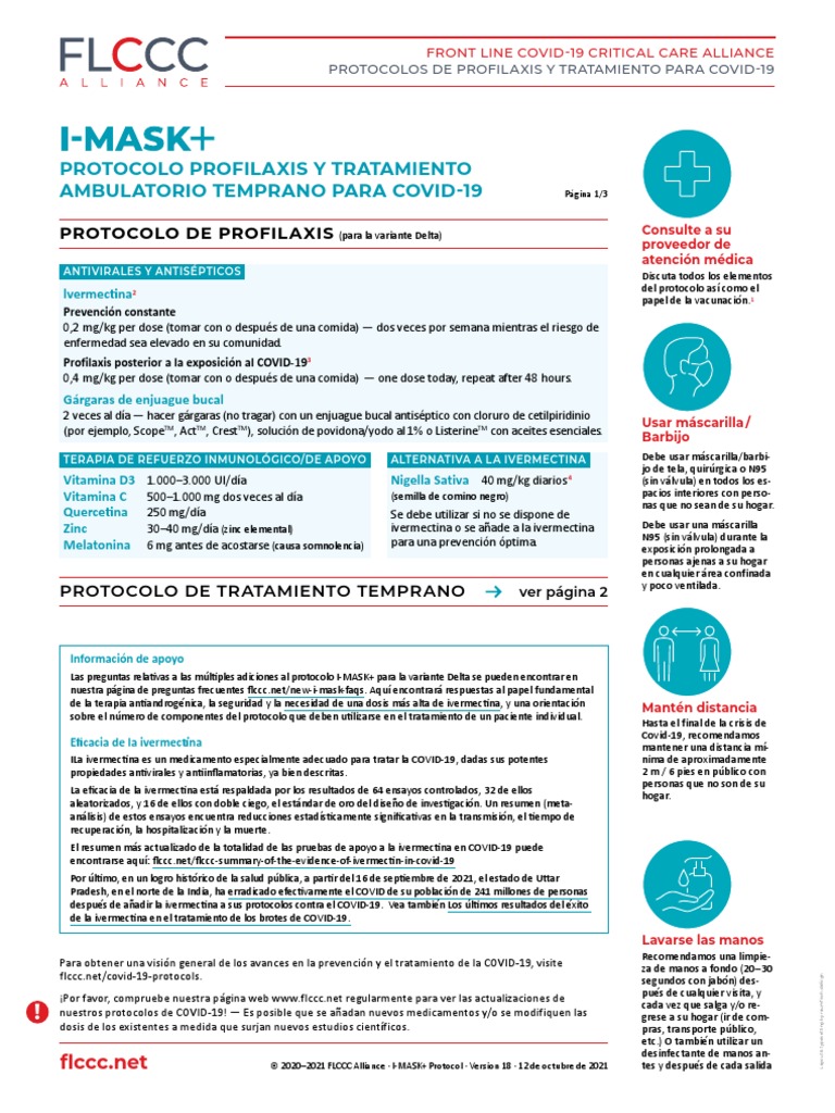 FLCCC Alliance I Maskplus Protocol Espanol | PDF | Medicina CLINICA ...