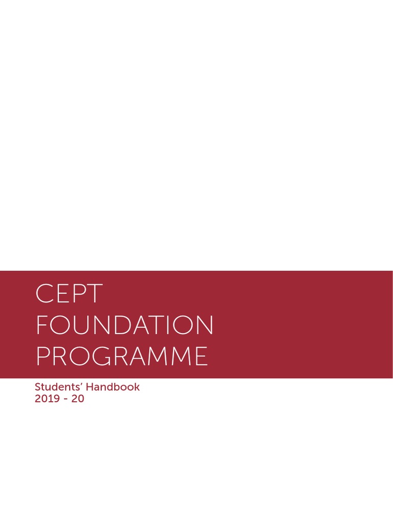 Cept Foundation Programme: Students' Handbook 2019 - 20 | PDF ...