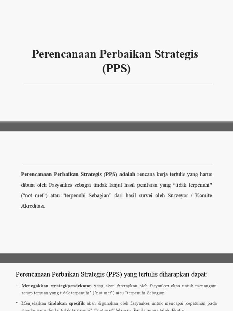 Perencanaan Perbaikan Strategis | PDF