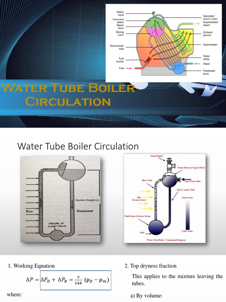 Water Tube Boiler Circulation Analysis | PDF | Pressure | Boiler