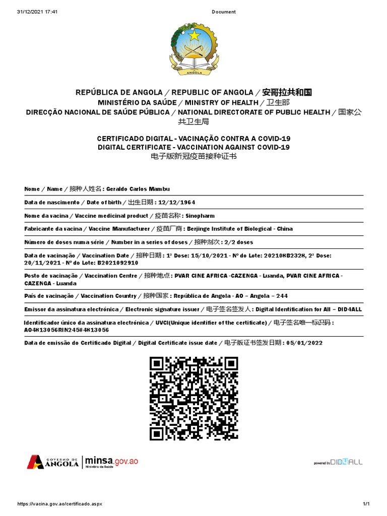 Minsa - Ministério Da Saúde de Angola | PDF