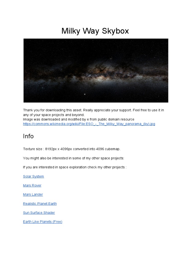Milky Way Skybox | PDF