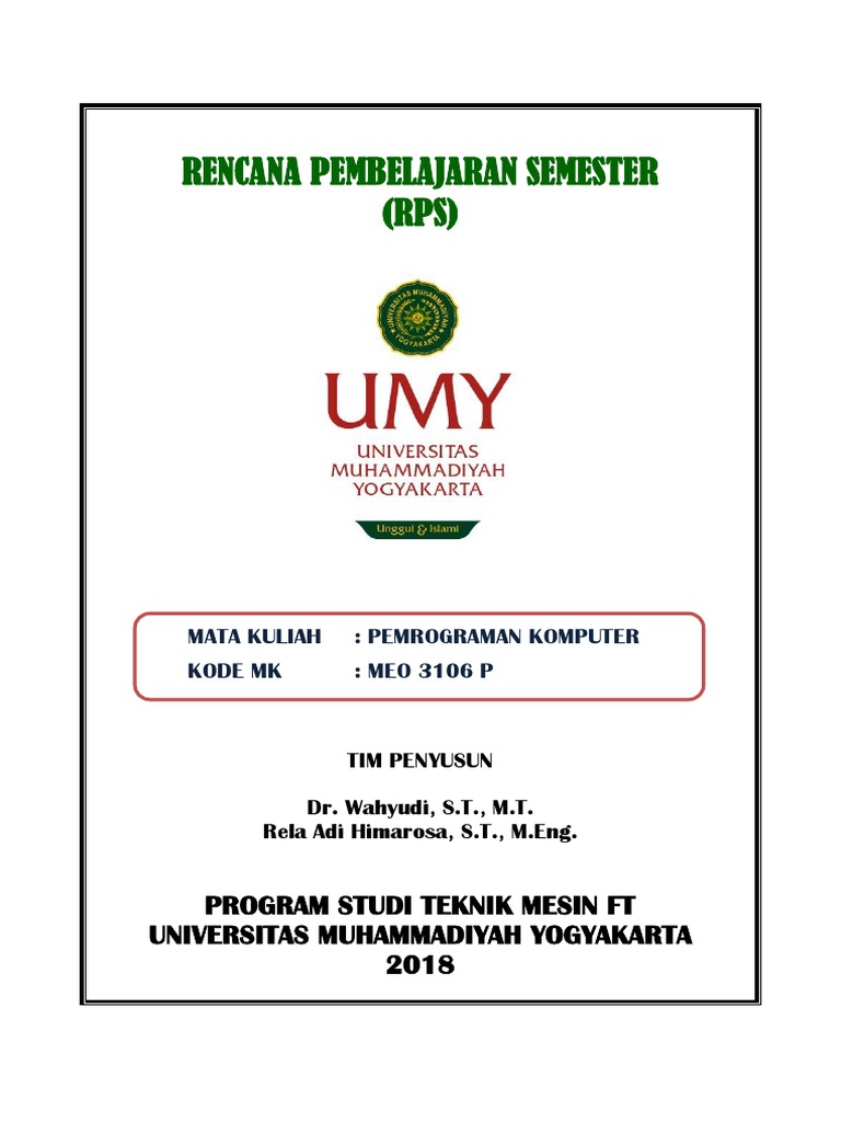 RPS Pemrograman Komputer - 2018 2019 | PDF | Seni