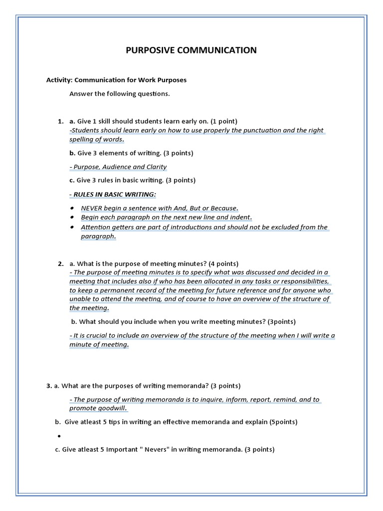 Purposive Communication: - Rules in Basic Writing | Download Free PDF ...
