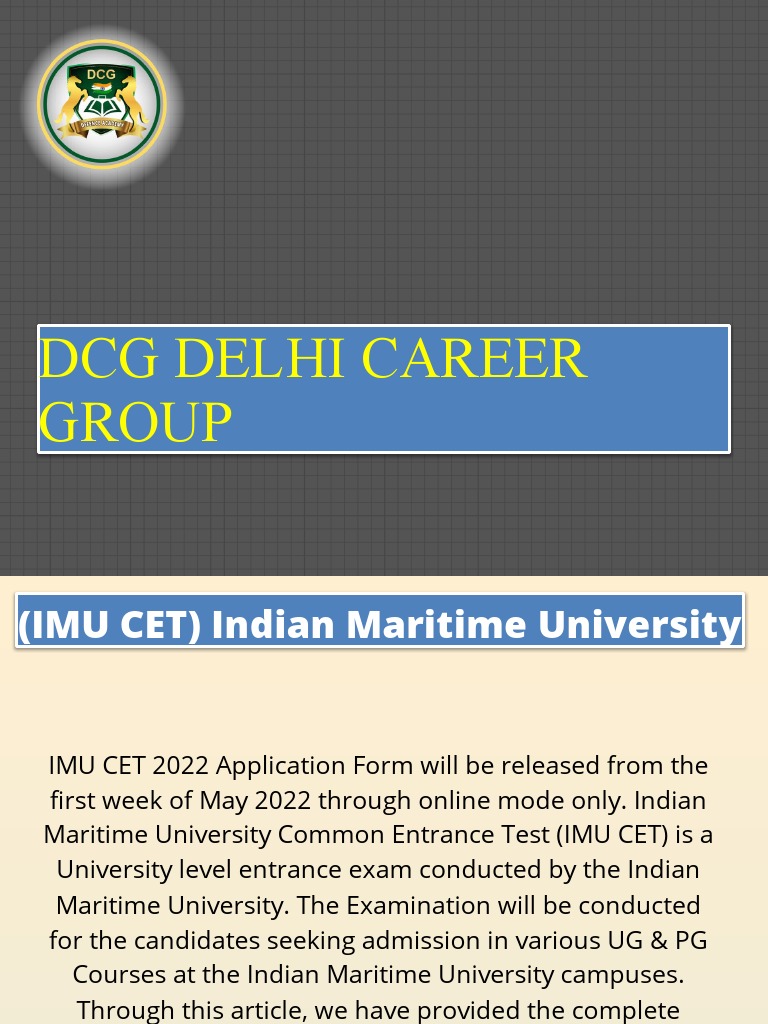 IMU CET 2022 Exam Details and Dates | PDF | Test (Assessment ...