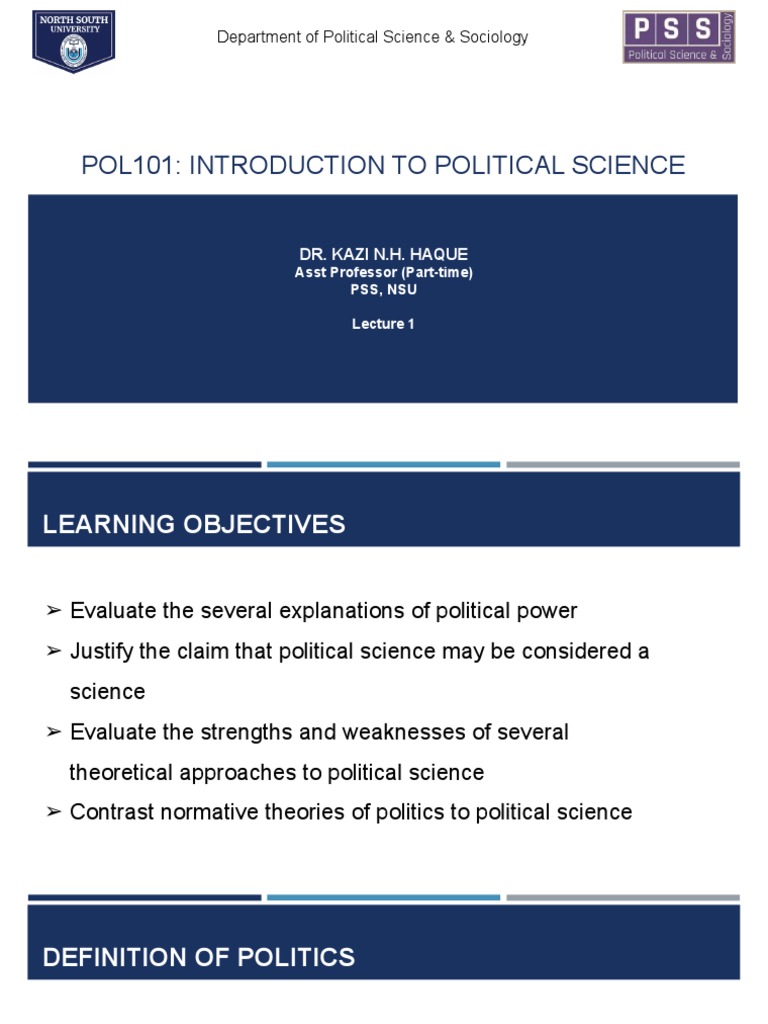 POL101 - Lecture 1 - KNHH | PDF | Science | Political Science