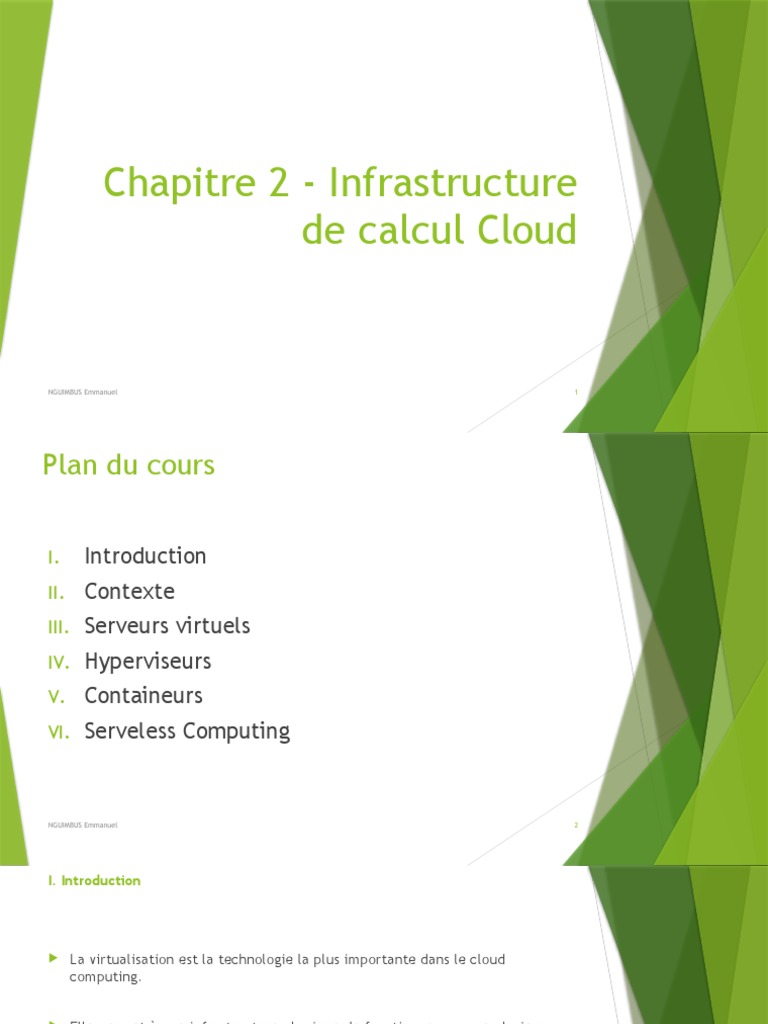 Chapitre 2 - Infrastructure de Calcul Cloud | PDF | Virtualisation | Machine virtuelle