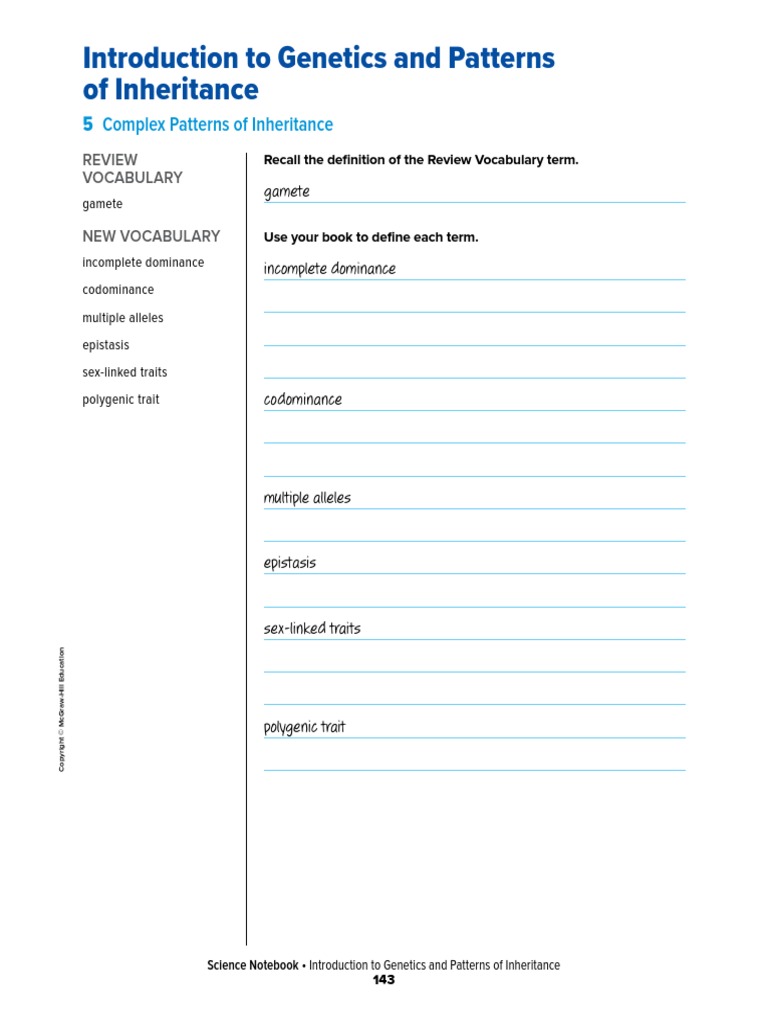 Complex Patterns of Inheritance Notebook | Download Free PDF ...