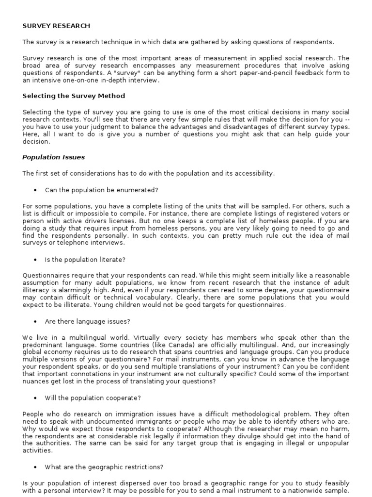 Handout Research Pdf Survey Methodology Sampling Statistics