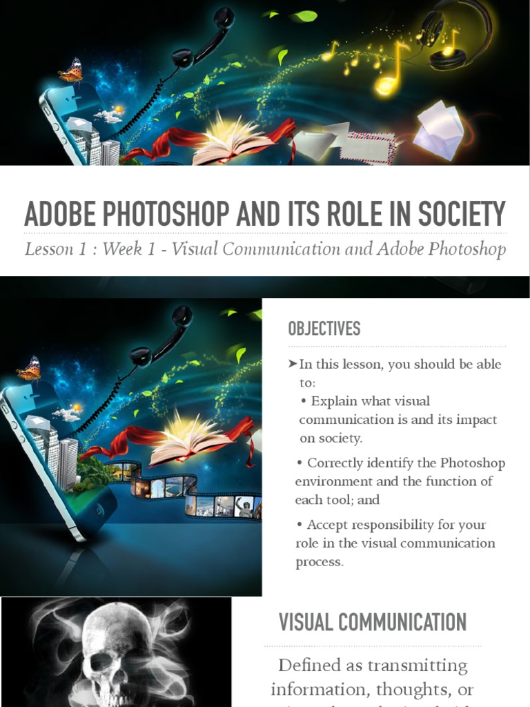 Lesson 1 Week 1 - Adobe Photoshop and Its Role in Society | PDF | Adobe ...