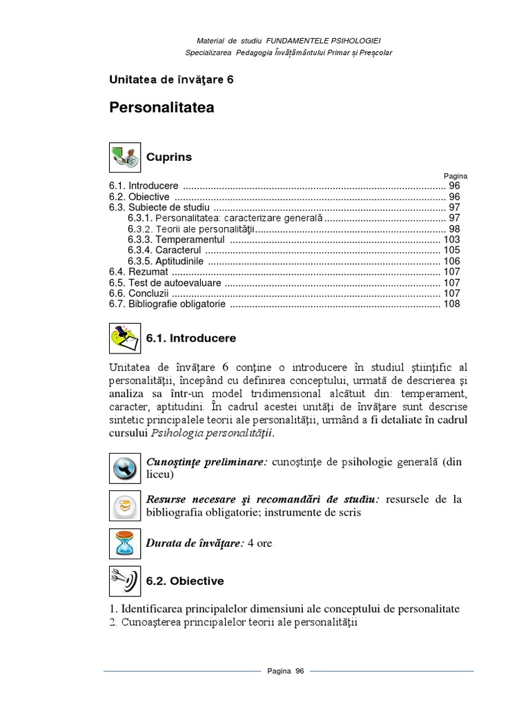 UI 6 Personalitatea | PDF