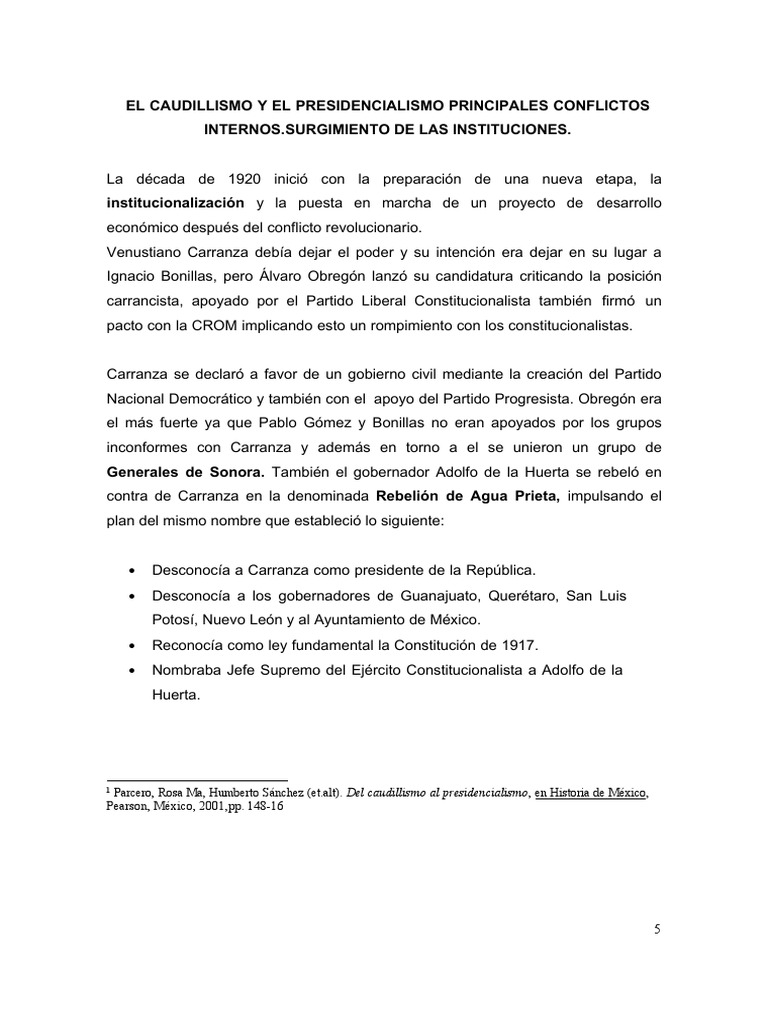 El Caudillismo y El Presidencialismo | PDF | México